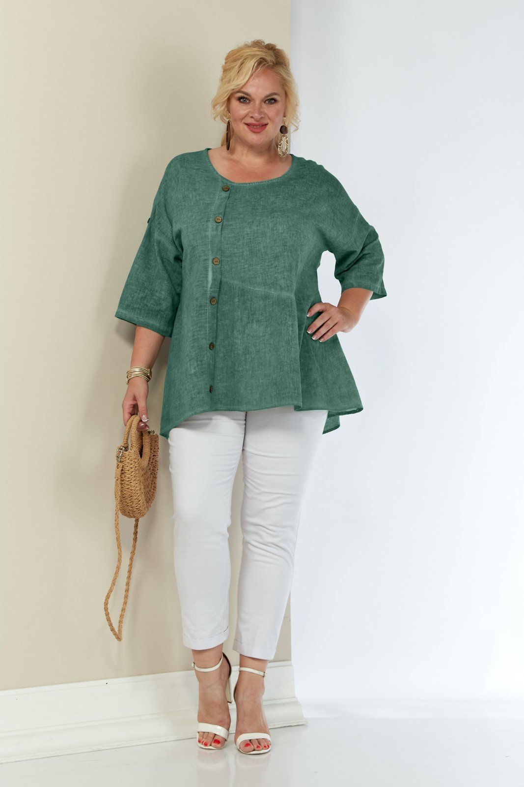 Туника 4063 изумруд Shetti купить в интернет магазине Велесмода